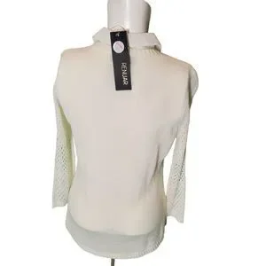 Renuar | Sweaters | Renuar Beige Pointelle Sweater Layered With Collar ...